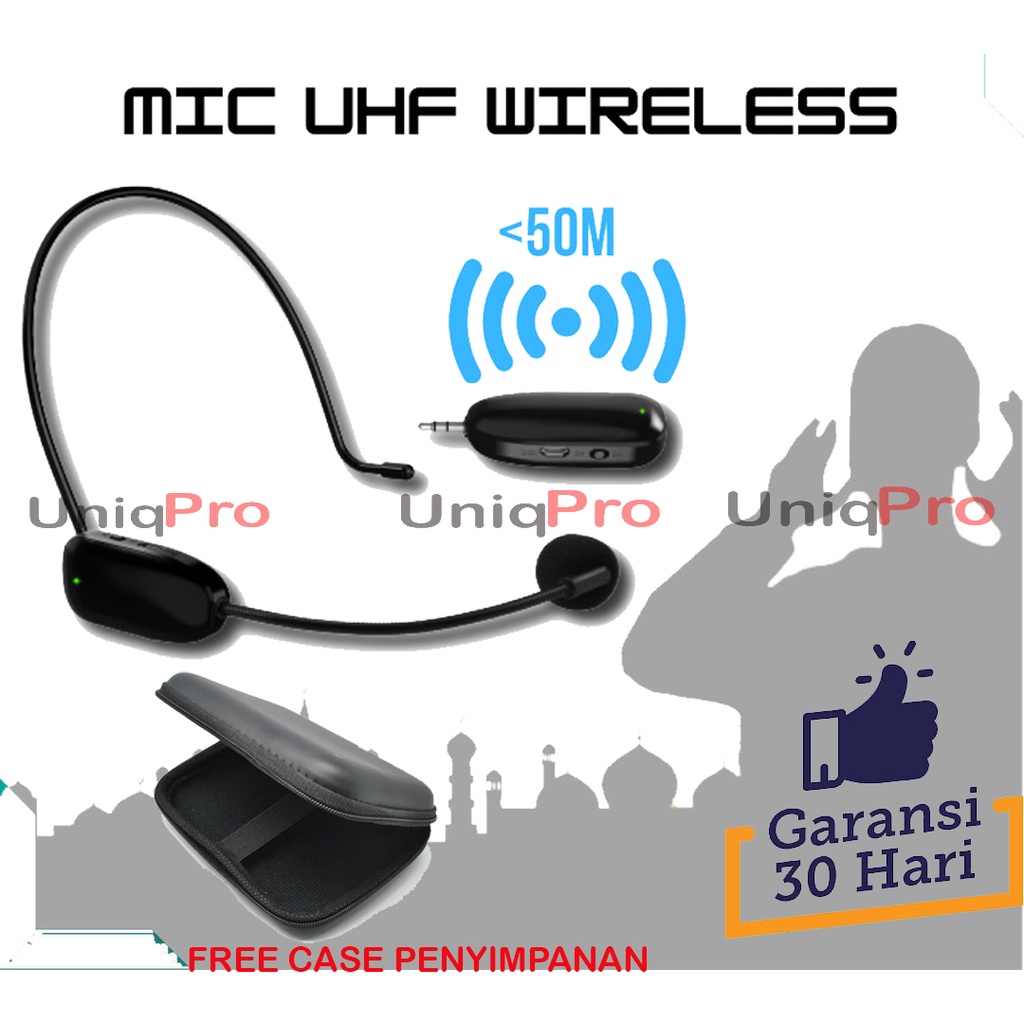 Jual Mikrofon Mic Clip On Wireless 2.4G Persentasi Tur Imam Masjid Musholla Microphone | Shopee ...