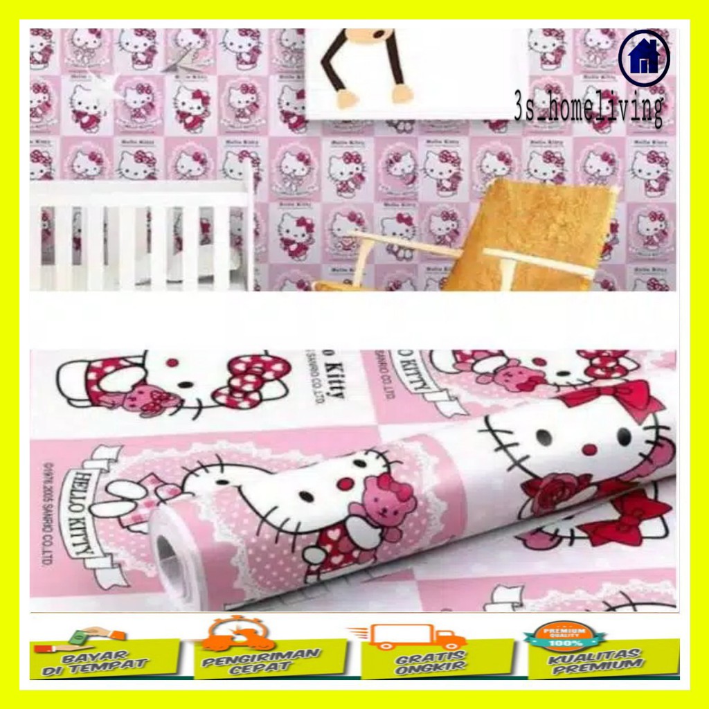 Jual (COD) Wallpaper Dinding Hello Kitty Sanrio Pink - Wallpaper Kartun - Wallpaper Karakter 500 ...