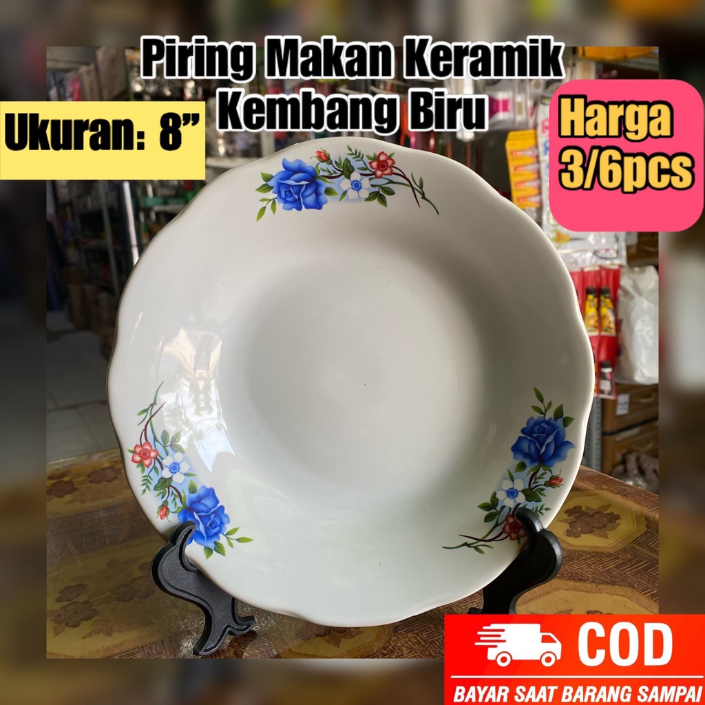 Jual Piring Makan Besar Keramik 20cm Piring Keramik Motif Lusinan ...