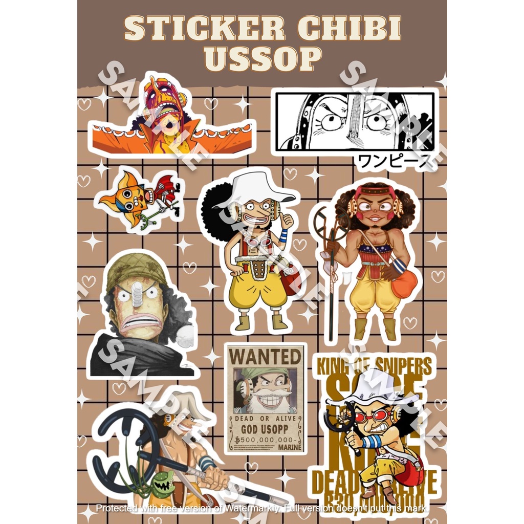 Jual STICKER CHIBI A6 ONE PIECE STAW HAT PIRATES VER LUFFY ZORO SANJI ...