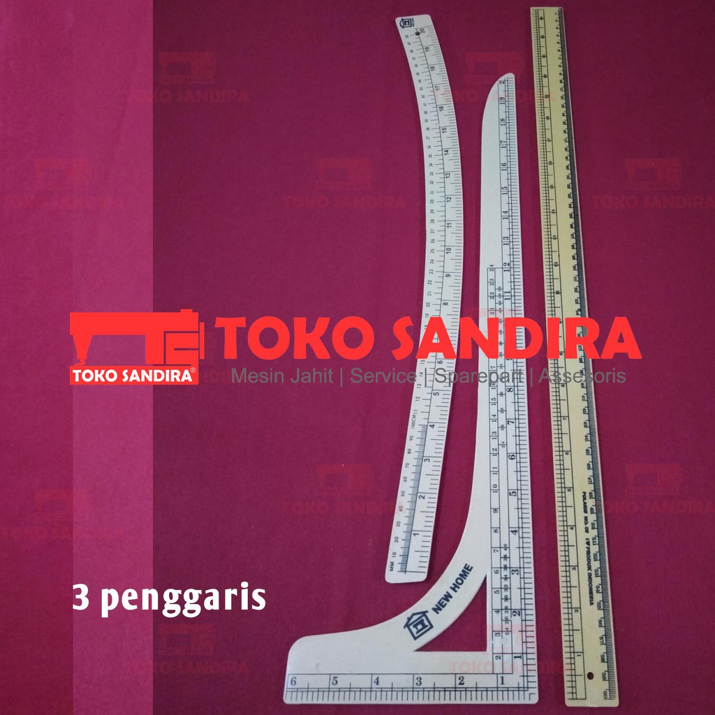 Jual paket penggaris pola jahit/penggaris siku/penggaris lengkung ...