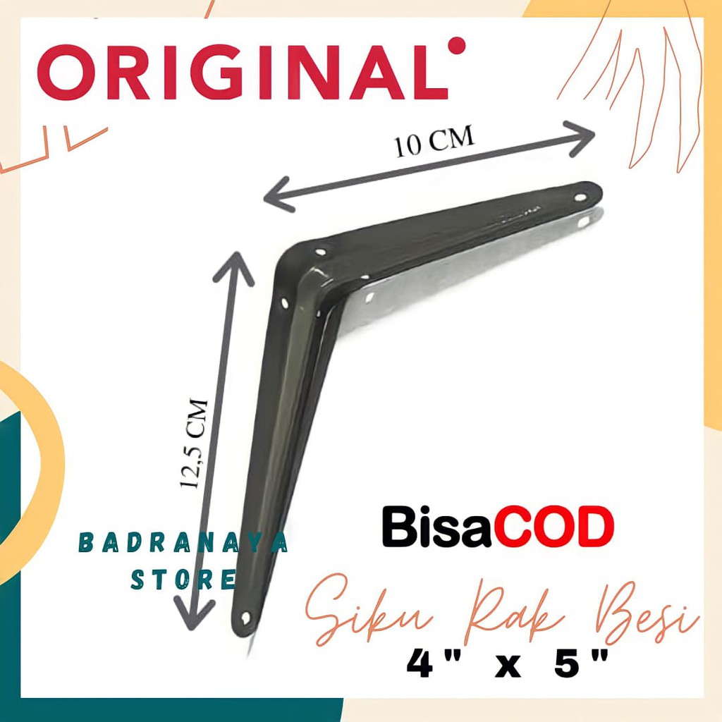 Jual [2 pcs] Siku Rak Besi L Putih Uk. 4x5 Inch [10x12,5 cm ] l Shelf ...