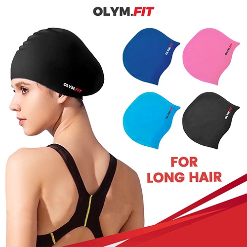 Jual OLYM.FIT HIGH QUALITY Topi Renang Dewasa Rambut Panjang Silicone ...
