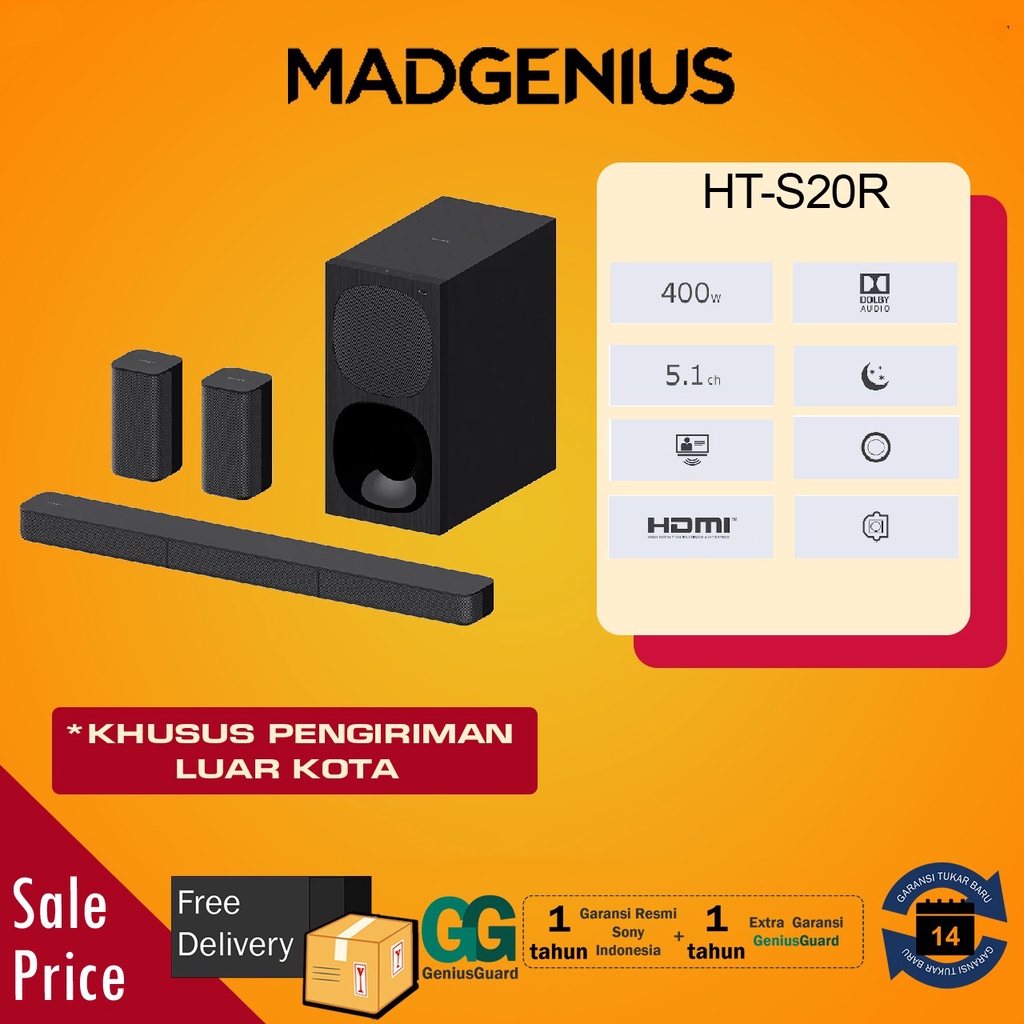 Jual Sony Original HT-S20R / HTS20R / HT S20R 5.1ch Home Cinema ...