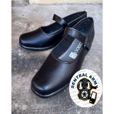 Jual Sepatu Pantofel Wanita Hitam Hak 3 Cm Cewek Sekolah Kantor ...