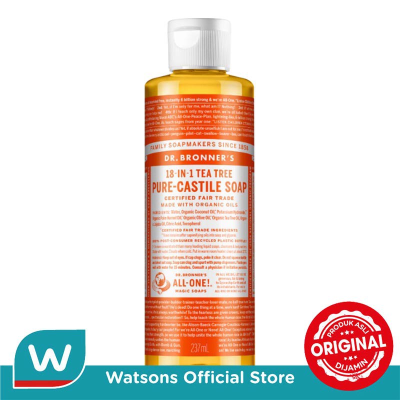 Jual Dr Bronner's Tea Tree Pure Castile Liquid Soap 237 ml | Shopee Indonesia