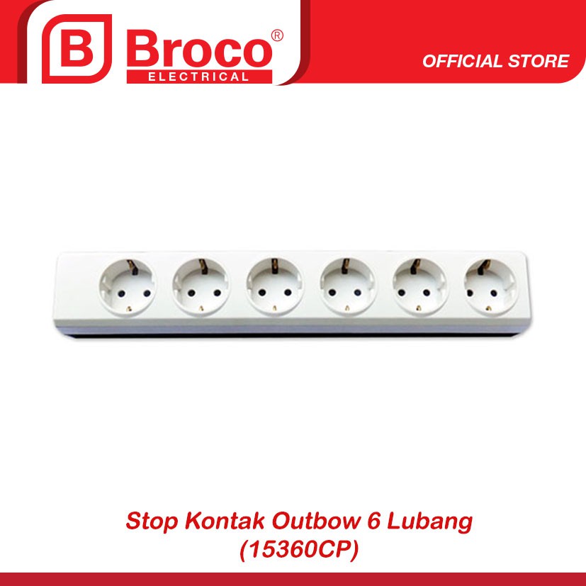 Jual Broco Electrical 15360-55CP Stop Kontak 6 Lubang (Child Protection ...