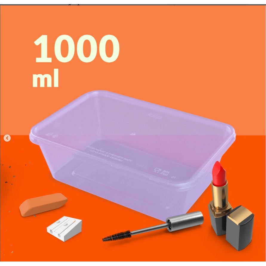 Jual 1000 ML 1 Dus 250 Pcs Kiip Thinwall Food Container Kotak Makan Box ...