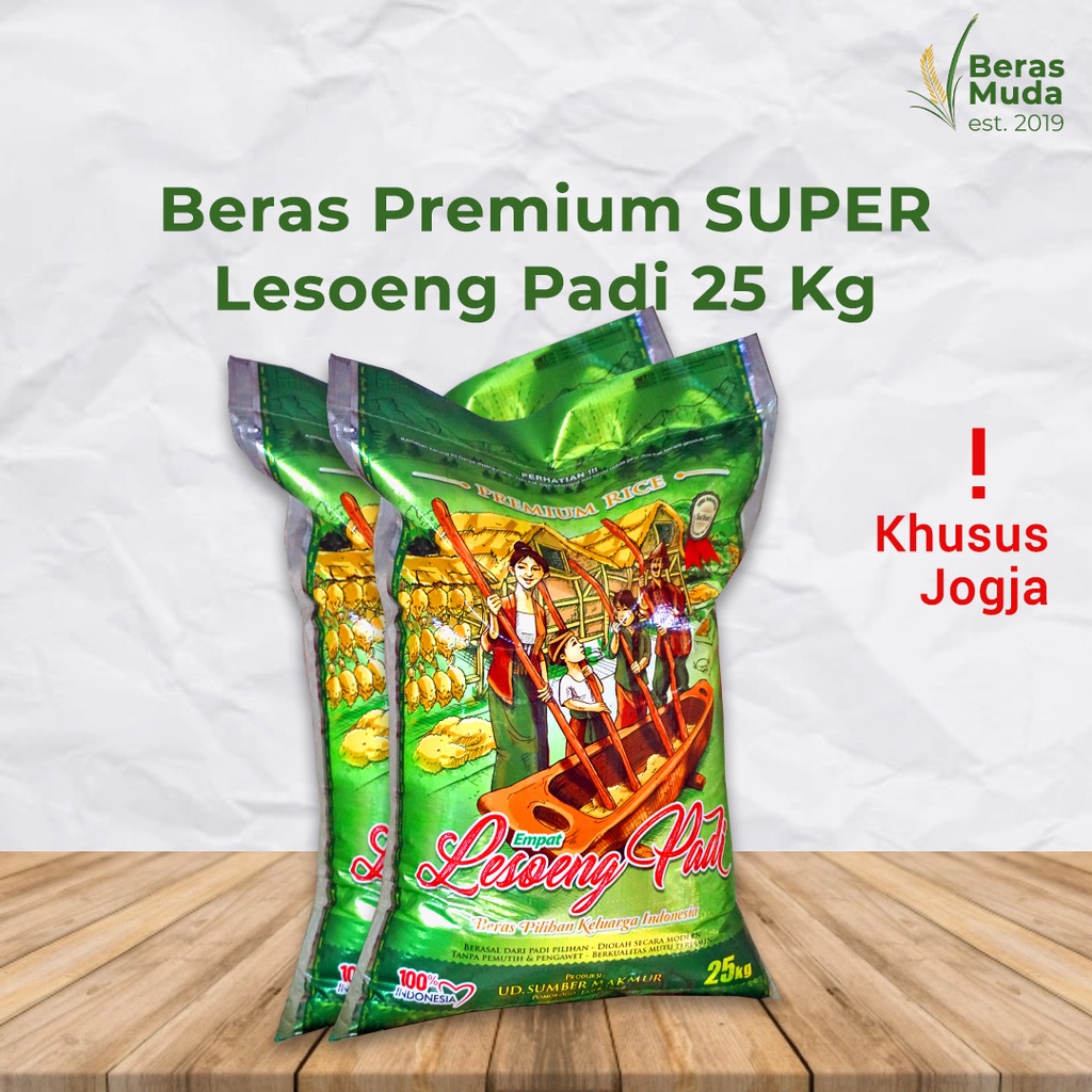 Jual Beras Super Premium Lesung Padi 25kg | Shopee Indonesia