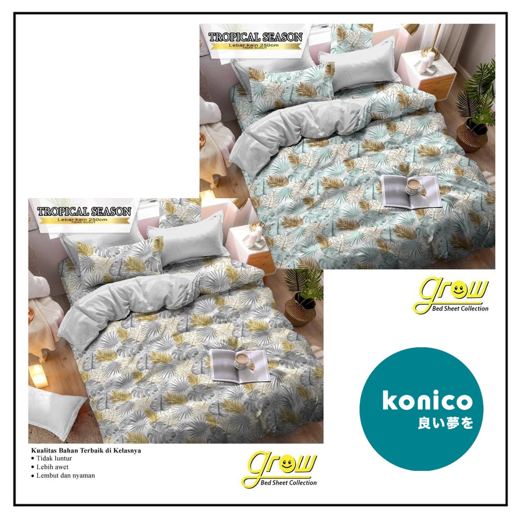 Jual KONICO kain Katun sprei Meteran Motif BUNGA TROPICAL SEASON Tabur Star Esra Grow Catra ...