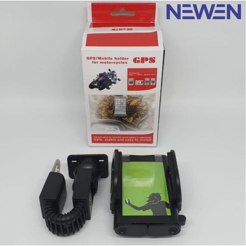 Jual NEWEN Holder HP Motor GPS Model Jepit Spion Universal Stand Holder ...