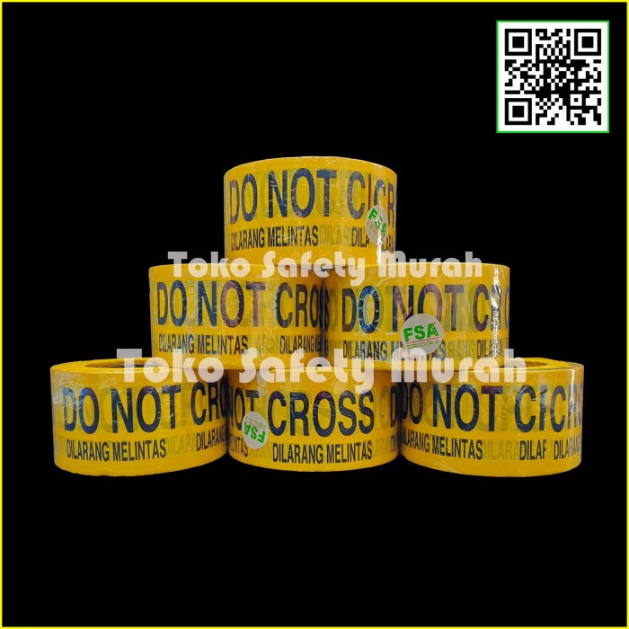 Jual Garis Polisi Barricade Tape DO NOT CROSS Safety Line Proyek 3 inch ...