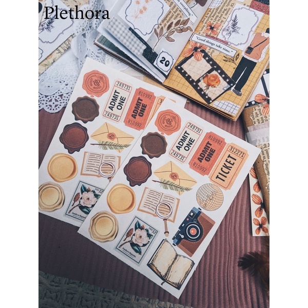 Jual sticker set vintage part 4 untuk journaling sticker murah | Shopee ...