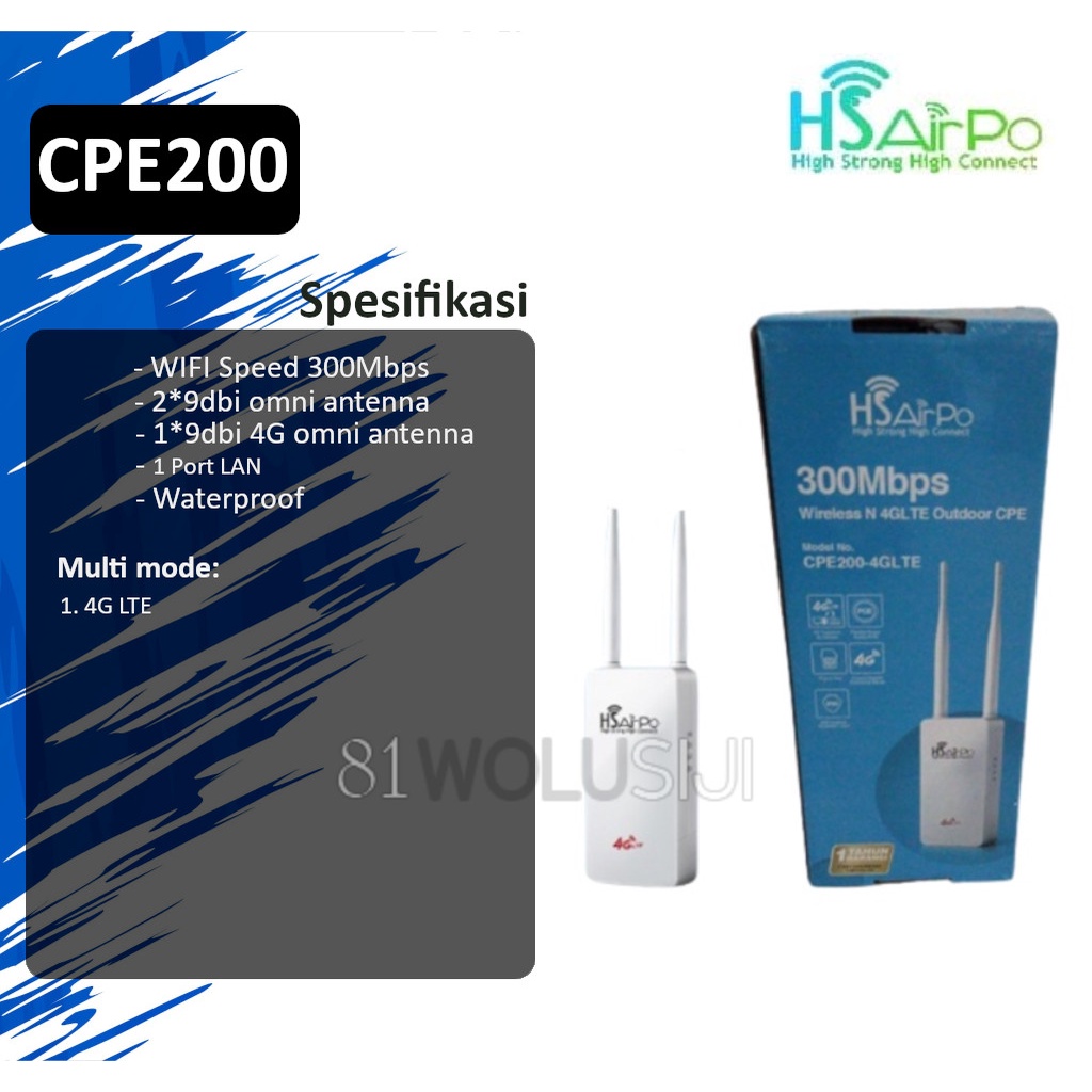 Jual HSAIRPO CPE200 Outdoor 4G LTE & Wireless N 300Mbps 2.4ghz Router modem outdoor | Shopee ...