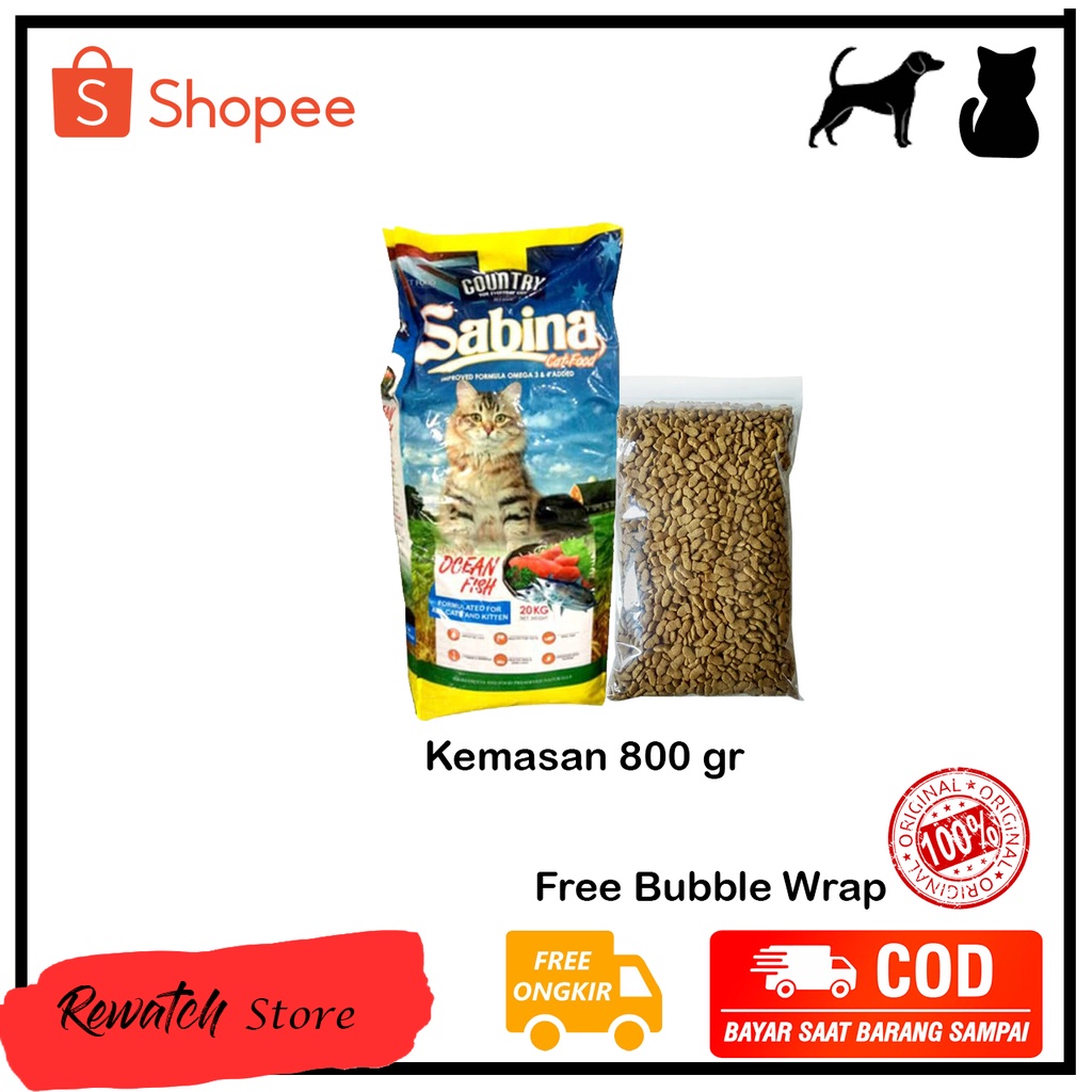 Jual [ Sabina ] Makanan kucing sabina cat food ocean fish | Shopee ...
