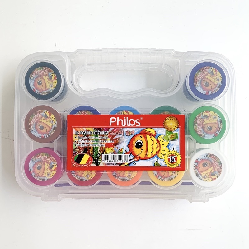 Jual POSTER COLOR PHILOS 70208 12 WARNA - cat air cat poster | Shopee ...