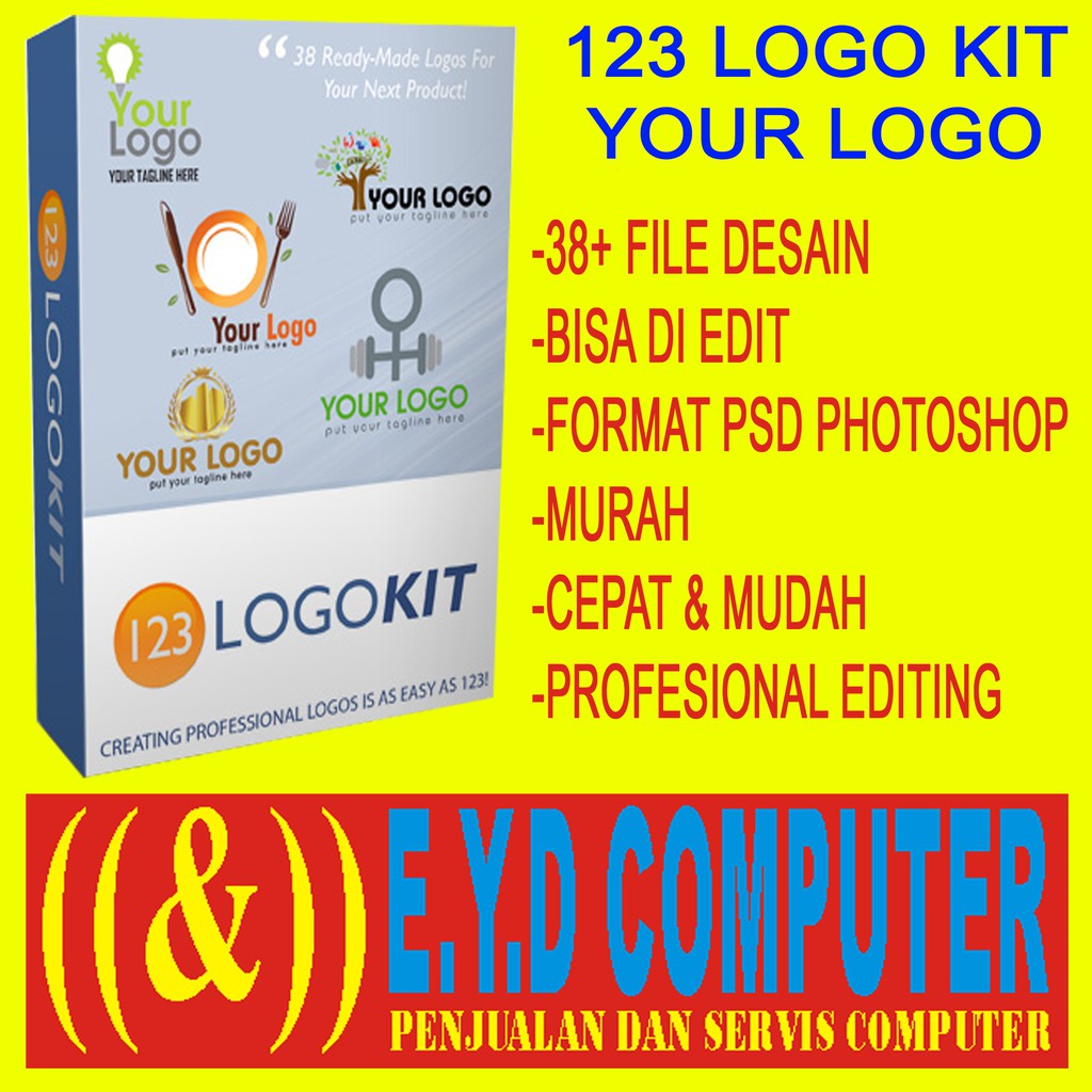 Jual DESAIN 123 LOGO KIT EDITING PSD PHOTOSHOP KOLEKSI TEMPLATE DESIGN ...