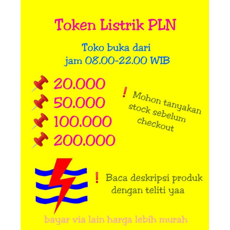 Jual Token Listrik PLN 50 ribu murah Token listrik 50.000 Token Listrik PLN murah Token Listrik ...
