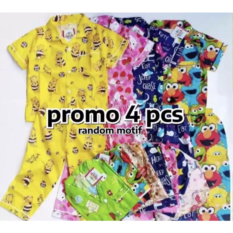 Jual BAJU ANAK PIYAMA ANAK PAKET 4 PCS MOTIF RANDOM 1-10 TAHUN | Shopee ...