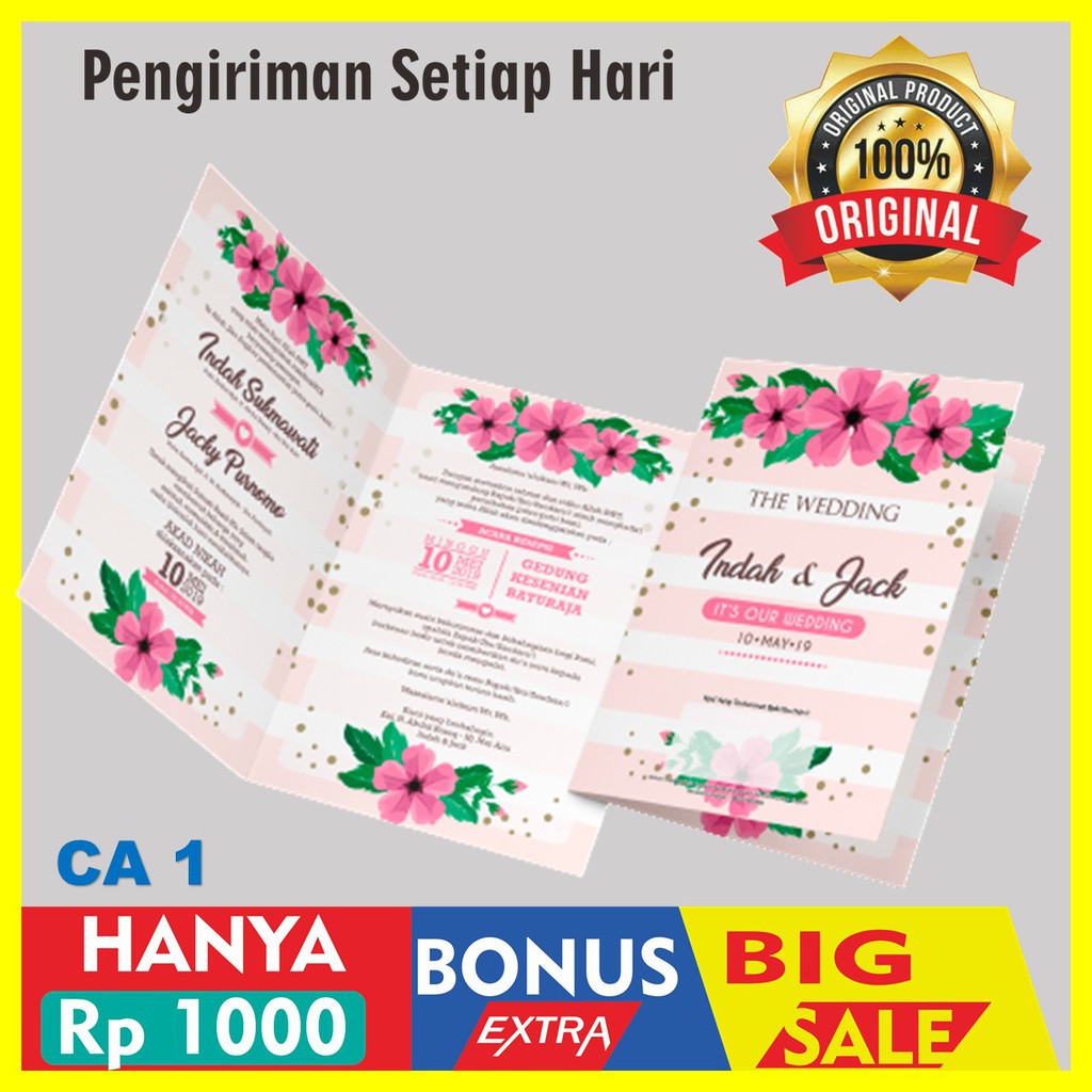 Jual Undangan Pernikahan Unik murah nan Elegan Tema Rustic bisa custom ...