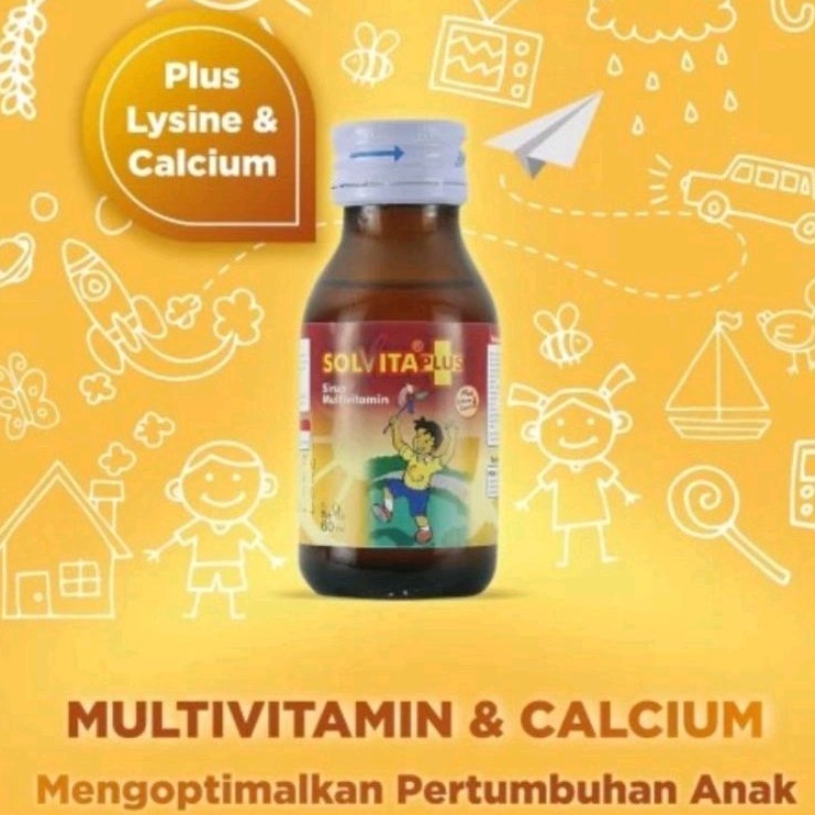 Jual Solvita Plus Sirup 60 ml Vitamin D3 Lysine Anak | Shopee Indonesia