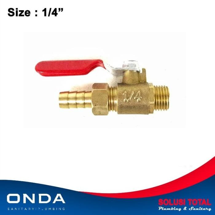Jual Stop Kran Kompresor Onda 1/4" Ball Valve Compressor 1/4 Inch ...
