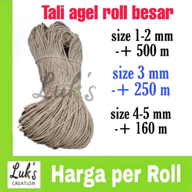 Jual Tali agel 1 2 3 4 5 mm- mendong - rami -tali undangan - tali ...