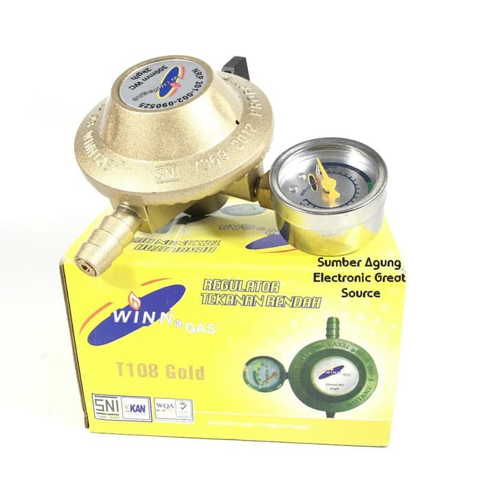 Jual Kepala Regulator Winn Gas T108 Gold TTekanan Rendah Meter SNI KAN ...