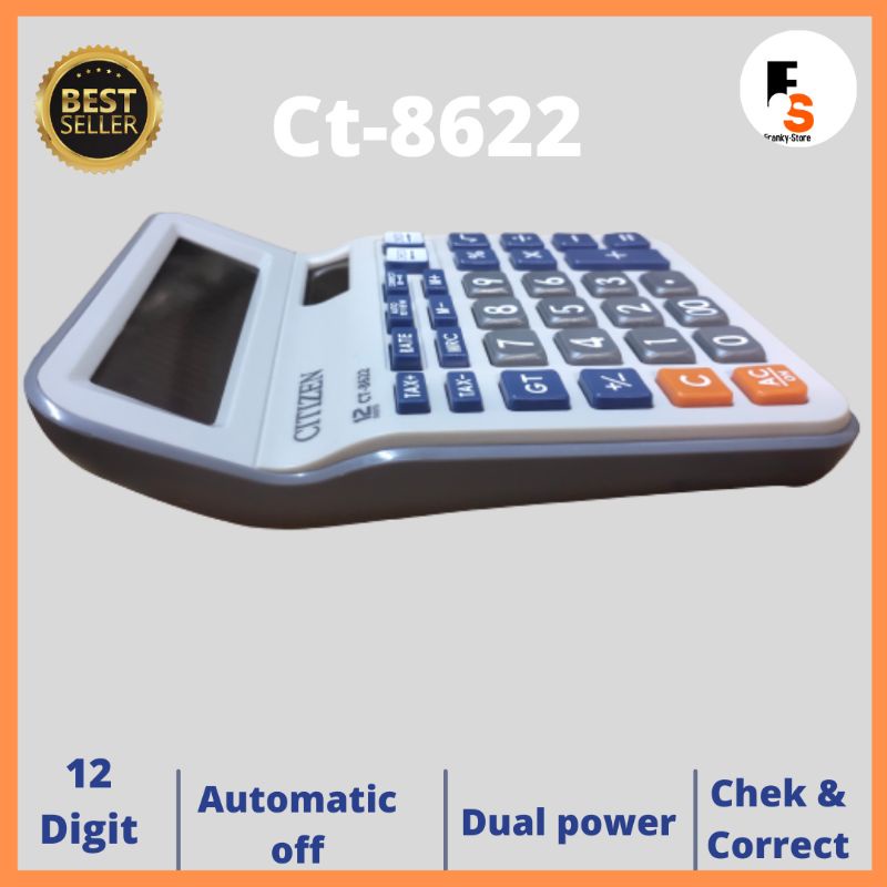 Jual Kalkulator Calculator Dagang Chek Ulang 12 Digit Ct 8622 | Shopee ...