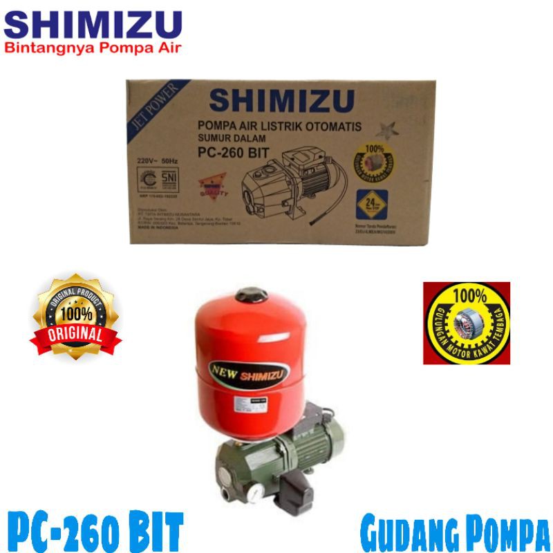 Jual Pompa Air Listrik Otomatis Sumur Dalam Jet Pump Shimizu PC 260 BIT Komplit dengan Tabung ...