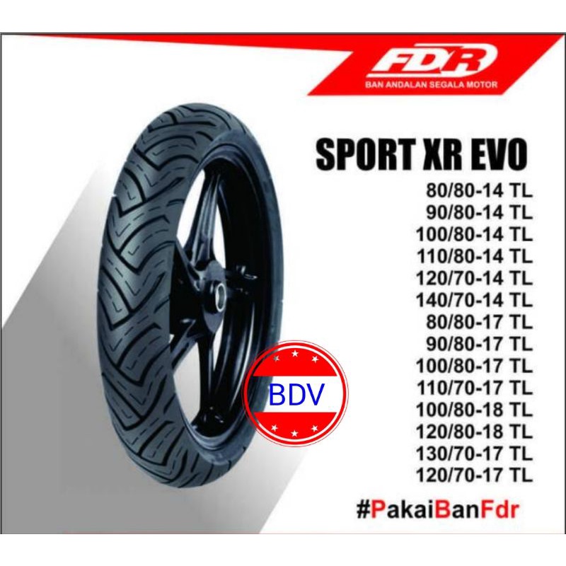 Jual Ban FDR (TL) 100/80-18 Sport XR Evo Ring 18 | Shopee Indonesia
