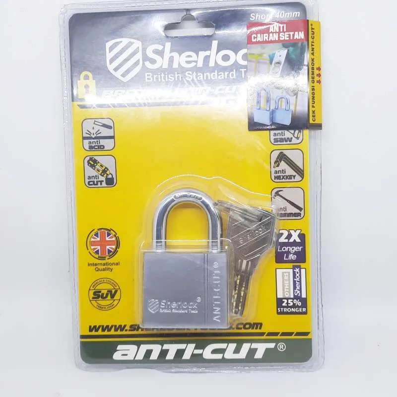 Jual GEMBOK SHERLOCK ANTI CUT/ANTI CAIRAN (BERBAGAI UKURAN) | Shopee ...