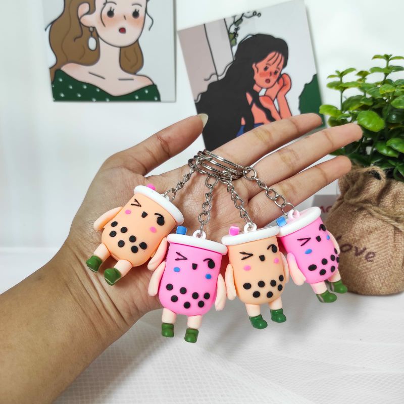 Jual GANTUNGAN KUNCI MANUSIA BOBA BUBBLE TEA KEY CHAIN KEY RING GANCI ...