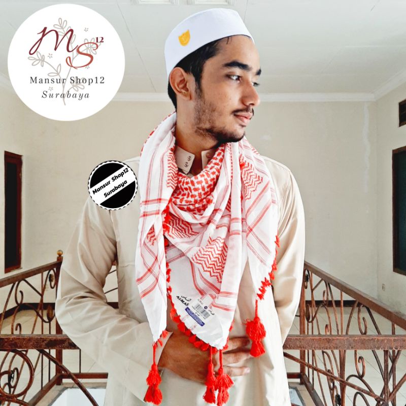 Jual Sorban Putih Merah Almash Koncer | Shopee Indonesia
