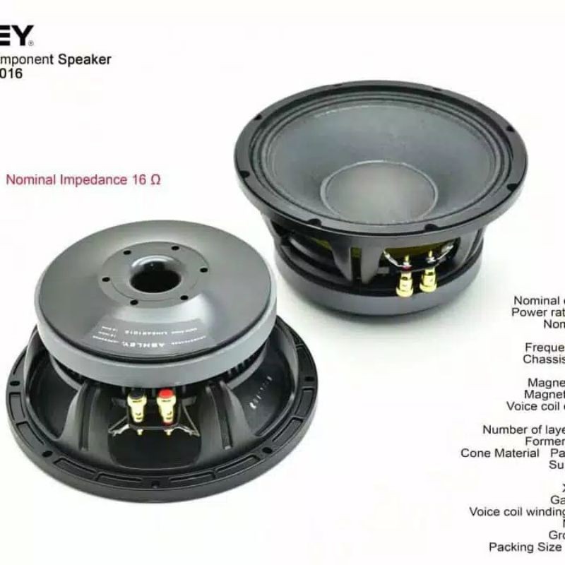 Jual Speaker Component Ashley Linear 108 Woofer Ashley 10 inch Original ...
