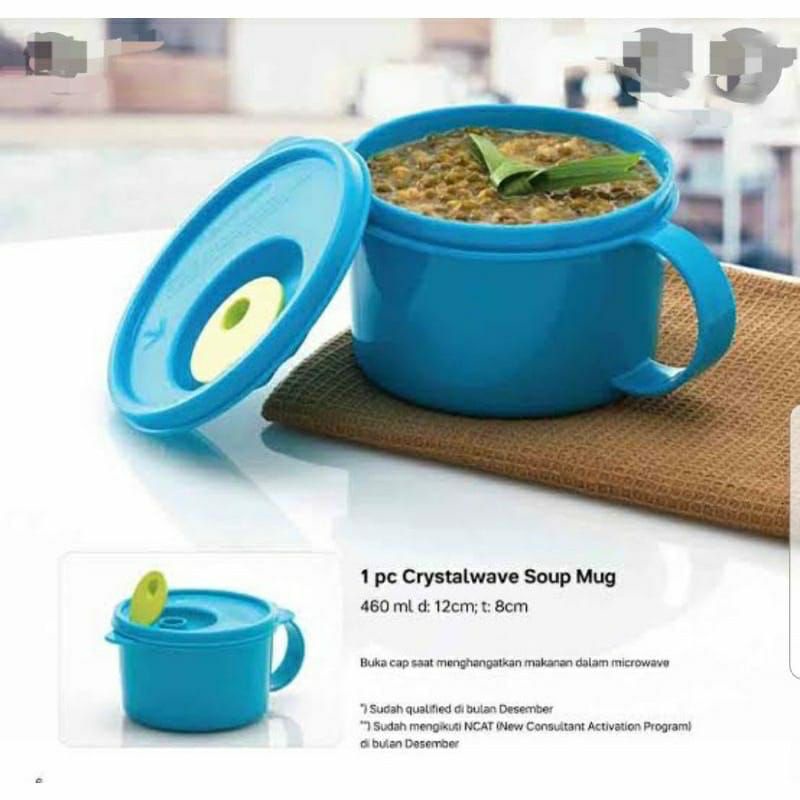 Jual Crystalwave 460ml soup mug mangkok tupperware | Shopee Indonesia