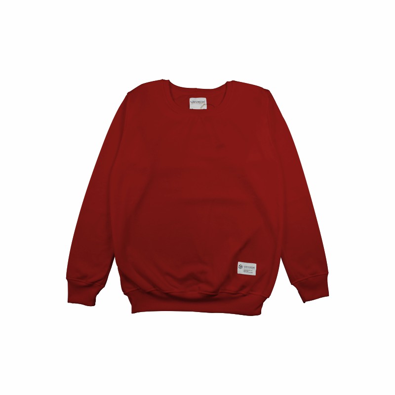 Jual Spasmodic - Sweater Crewneck Merah Maroon | Shopee Indonesia