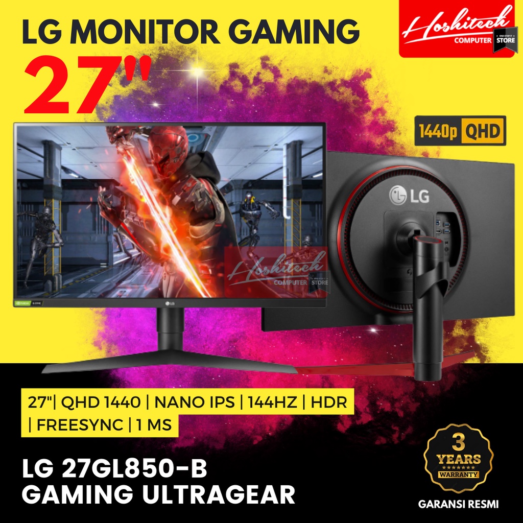 Jual LG Monitor 27 INCH Gaming UltraGear 27GL850 NANO IPS 144hz QHD ...