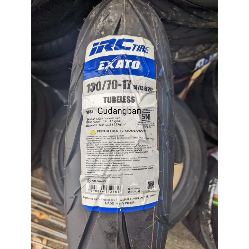 Jual IRC 130 70 17 Exato NR88 Tubeless ban luar motor CBR KLX Supermoto ...