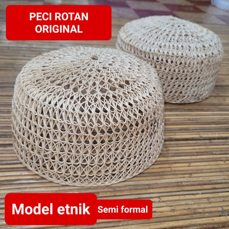Jual Peci penutup kepala full rotan original south borneo semi formal songkok E339 | Shopee ...
