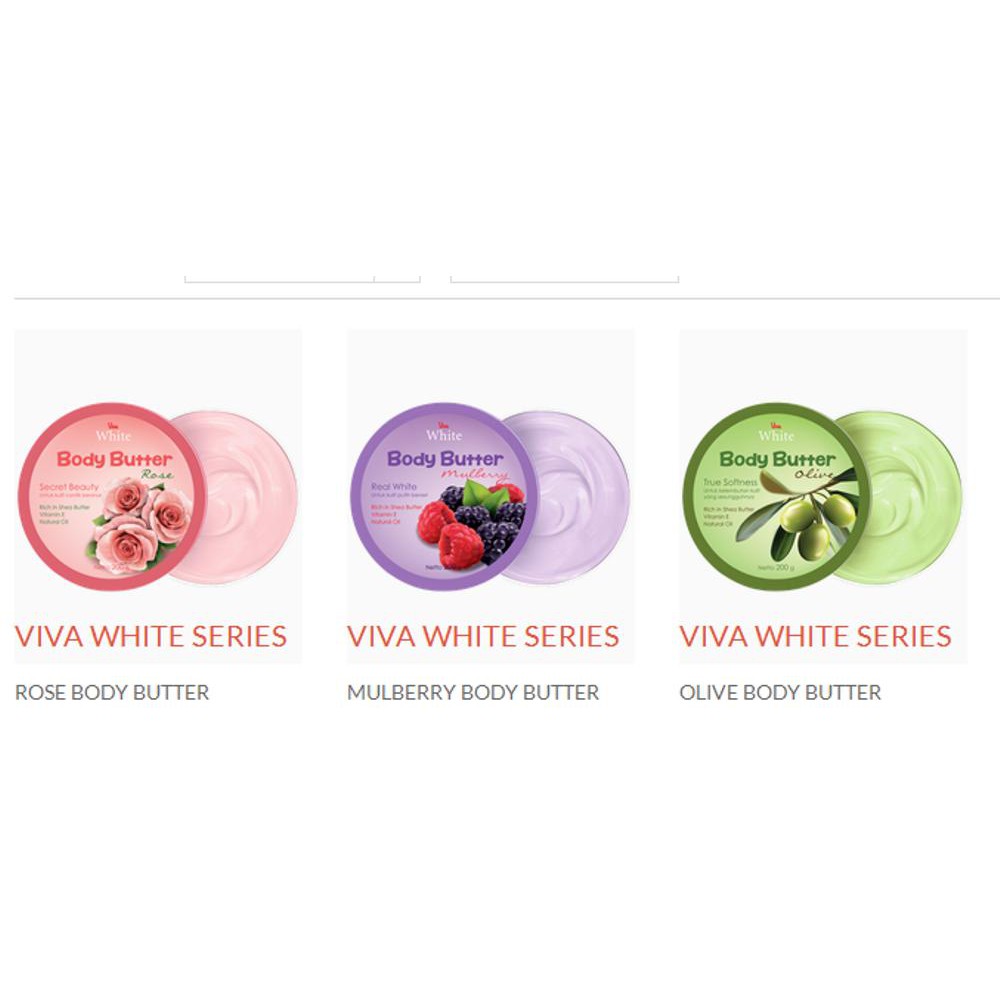 Jual VIVA WHITE BODY BUTTER MULBERRY OLIVE ROSE 200 GR | Shopee Indonesia