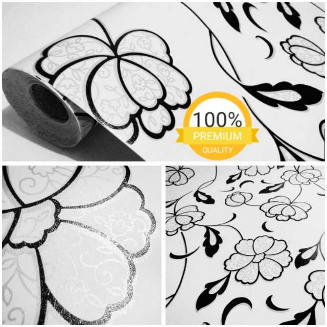 Jual SALE! SUPER SALE!! WALLPAPER PREMIUM Sticker motif bunga putih ...