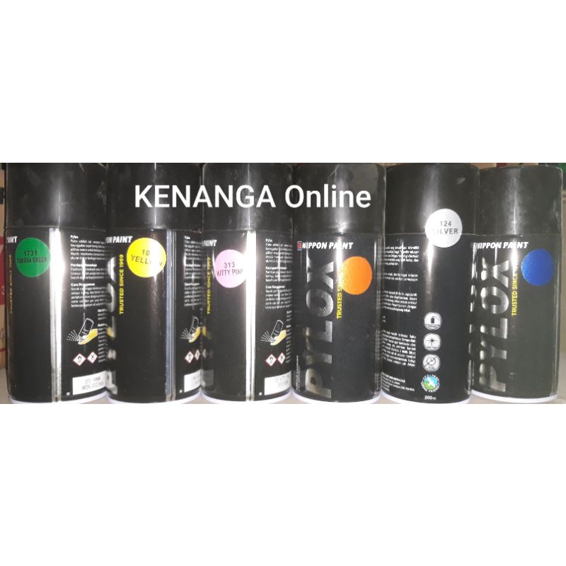 Jual Cat Semprot PYLOX Hitam Putih DOFF Metalik MERAH KUNING HIJAU BIRU ...