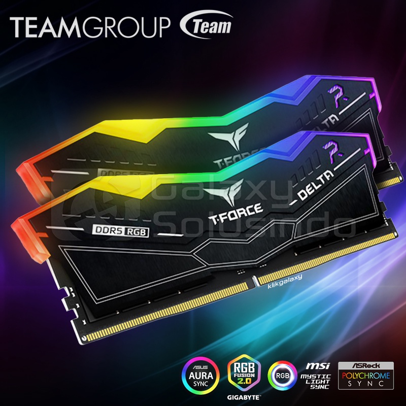 Jual TEAM T-Force Delta RGB (2x16) 32GB DDR5 kit 6400MHz - Black Memory ...