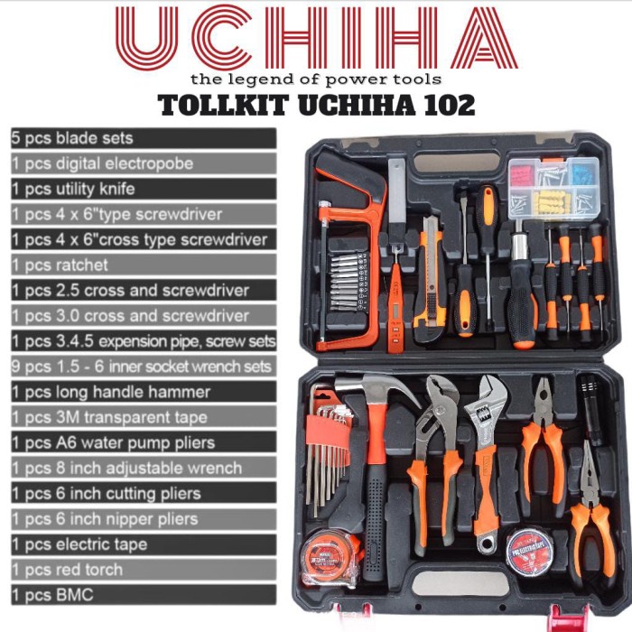 Jual toolkit toolset toolbox tool kit tool set tool box UCHIHA komplit ...