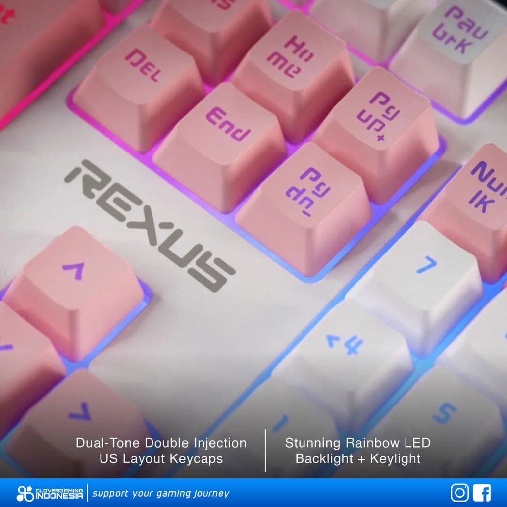 Jual Rexus Battlefire K9E V2 Rainbow LED Fullsize - Gaming Keyboard ...