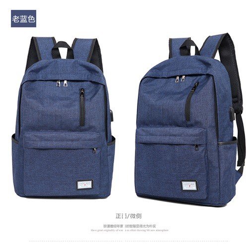 Jual B6105-blue Tas Ransel Import ( Ada Colokan Power Bank ) | Shopee ...