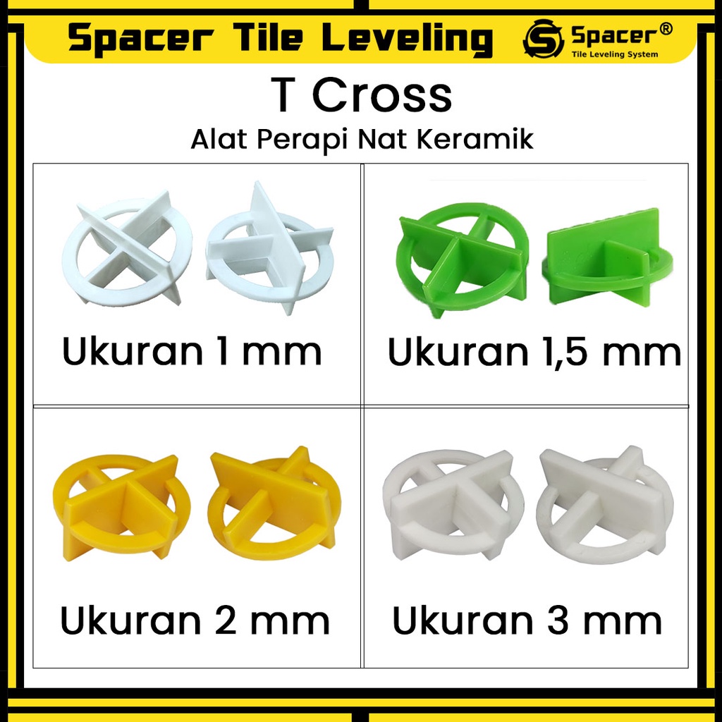 Jual T Cross Alat Perapi Nat Ubin Reusable Tile Spacer Bulat Bisa di ...