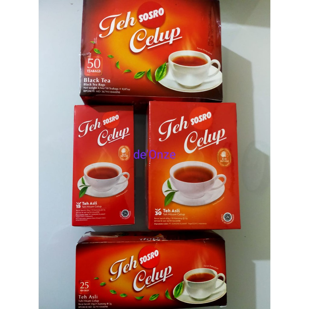 Jual Teh Celup Sosro isi 15, 25, 30 dan 50 kantong | Shopee Indonesia