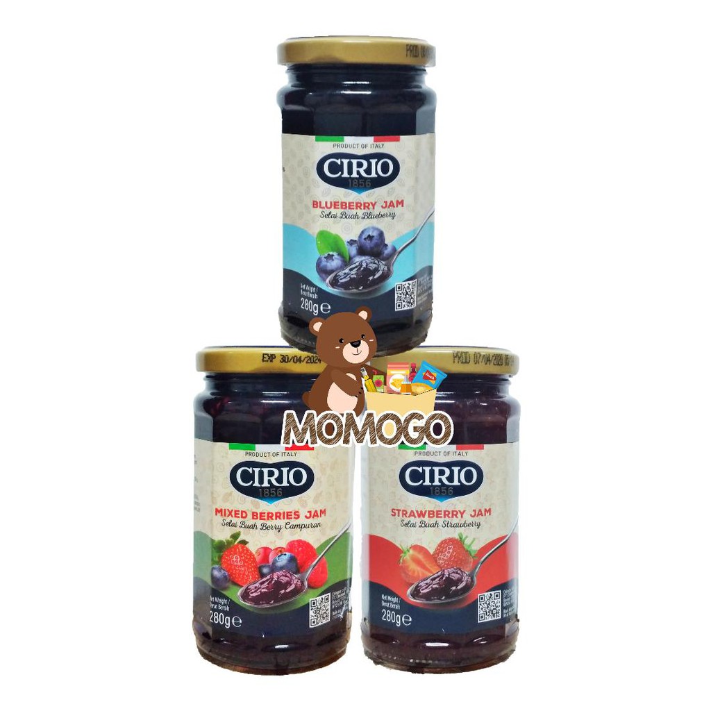 Jual CIRIO BLUEBERRY/MIXED BERRIES/STRAWBERRY JAM/SELAI 280gr | Shopee ...